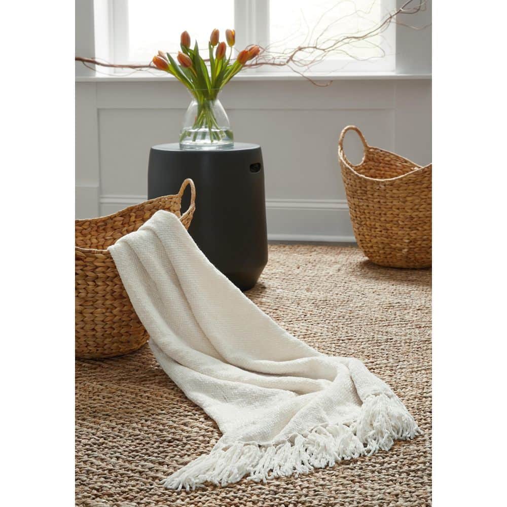 Signature DESIGN BY ASHLEY Tamish Beige Solid Polyester Throw Blanket ...