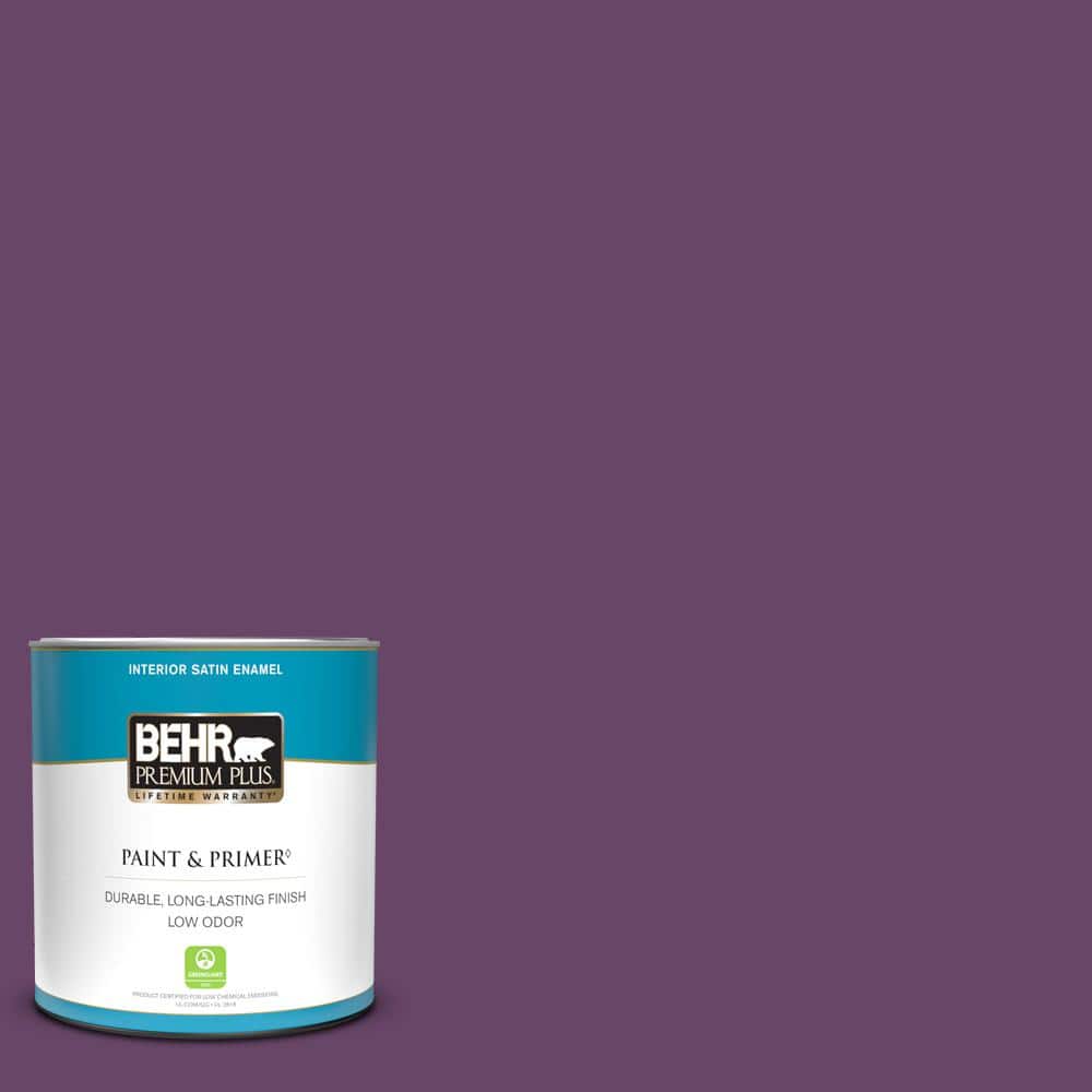 BEHR PREMIUM PLUS 1 qt. #P100-7 Sultana Satin Enamel Low Odor Interior ...