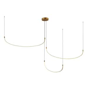 Kuzco Talis 70 in. 1 Light 80-Watt Brushed Gold Integrated LED Pendant Light MP89570-BG - The ...