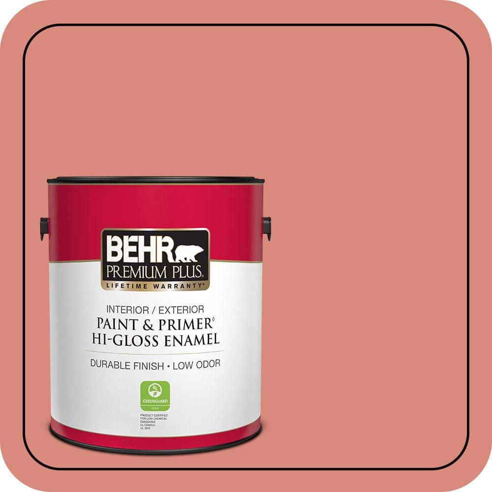 BEHR PREMIUM PLUS 1 gal. #M170-5 Indian Sunset Hi-Gloss Enamel Interior ...