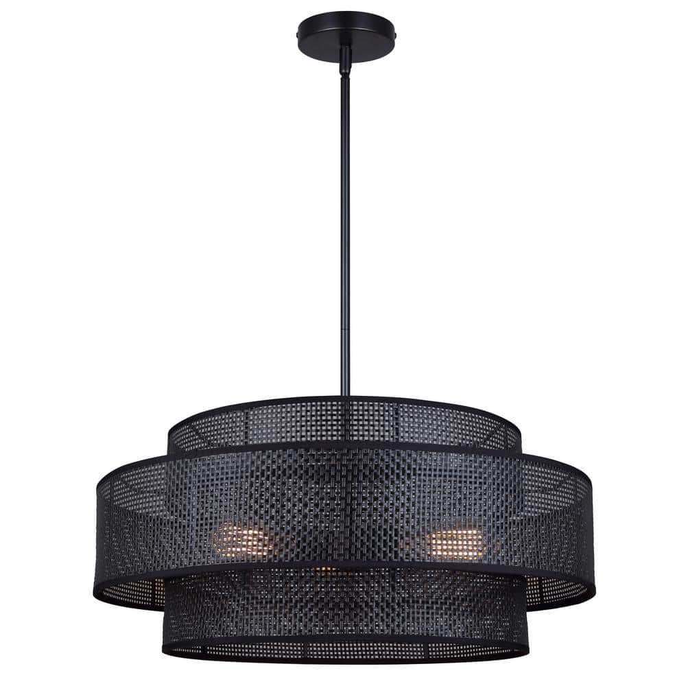 CANARM Bellamy 3-Light Black Bohemian Chandelier for Dining Rooms and ...