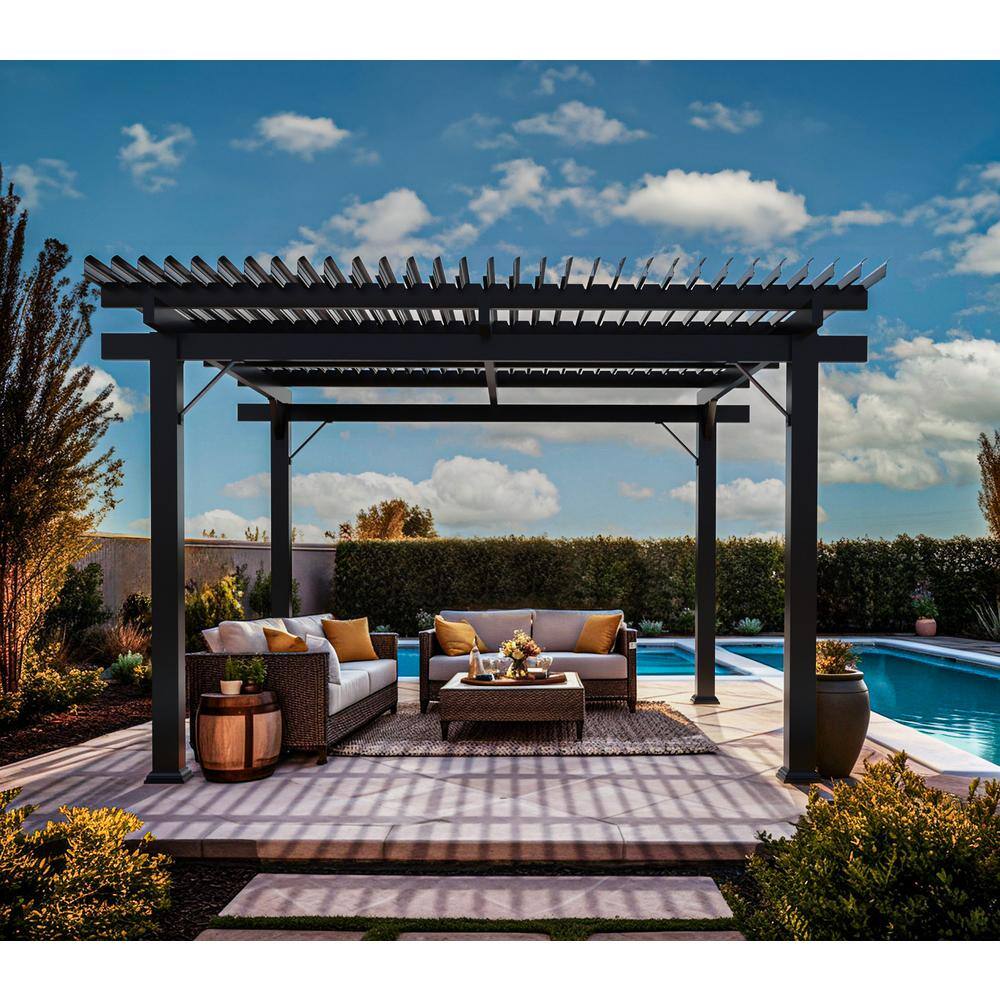 Reviews for M-D Building Products 12 ft. x 12 ft. Black Aluminum ...