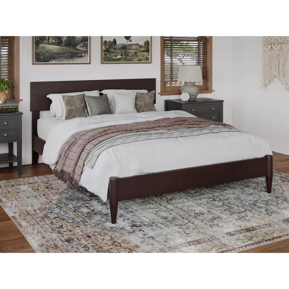 AFI Aria Brown Solid Wood Frame Full Modern Low Profile Platform Bed ...