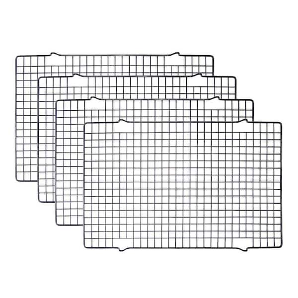 Anqtovp Black Steel 4-Pack Cooling Racks for Baking, Nonstick Grid for ...