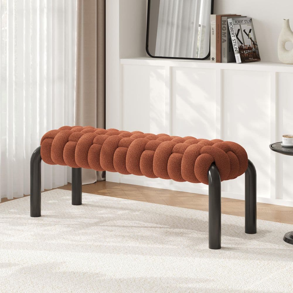 CHRISTOPHER KNIGHT HOME Corvyn Modern 41 in. Brown Teddy Braided Fabric ...
