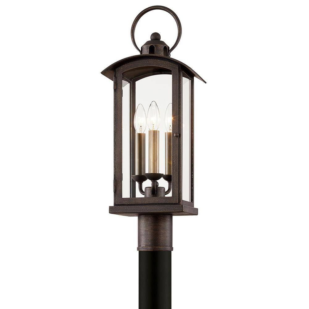 Troy Lighting Chaplin 3 Light Vienna Bronze Metal Hardwired Outdoor ...