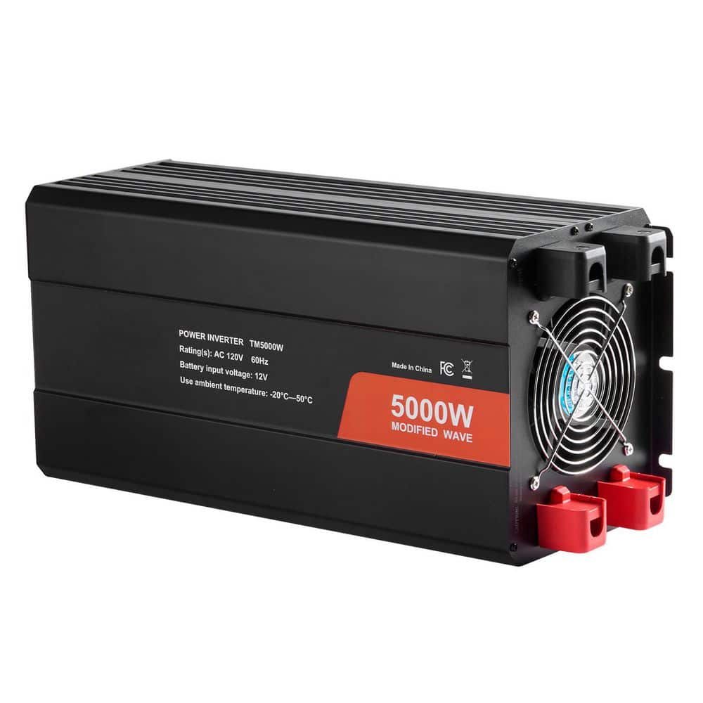 SKYSHALO Modified Sine Wave Inverter 5000W DC 12-Volt to AC 120-Volt ...