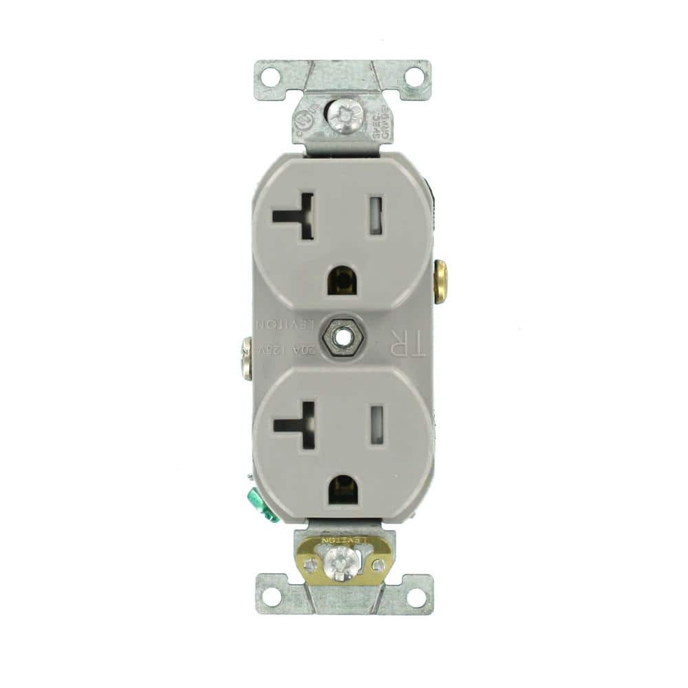 Leviton 20 Amp 125 V Commercial Grade Tamper Resistant Duplex Outlet ...