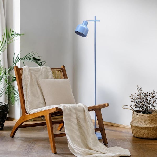 54.72 in Blue 1-Light Smart Dimmable Standard Floor Lamp for Living ...