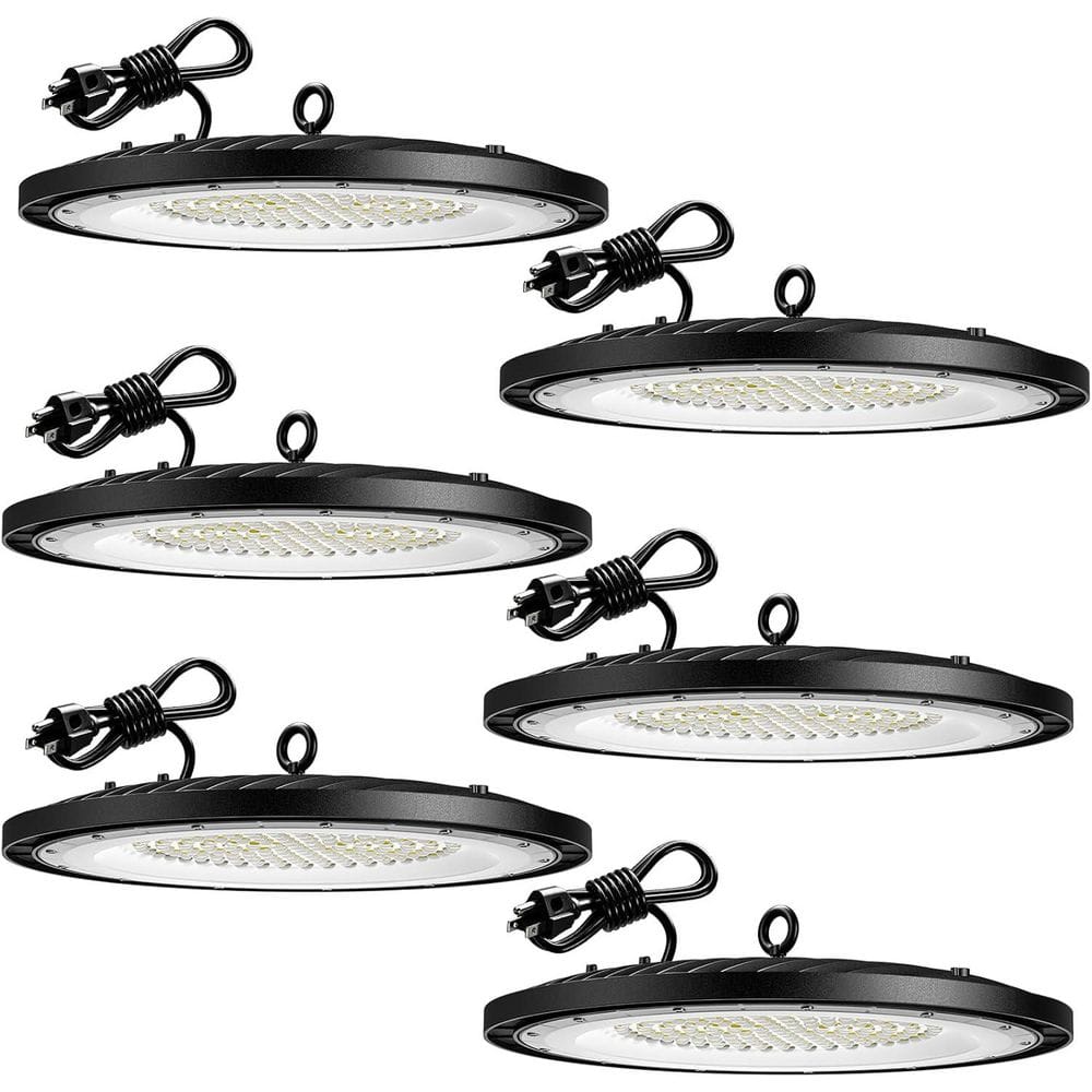 Amico 11.8 in. 6-Pack 200-Watt Integrated UFO LED High Bay Light ...