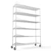FUNKOL 6-Tier Heavy Duty Storage Wire Rack with Wheels, 6000 lbs. NSF Height Adjustable Metal ...