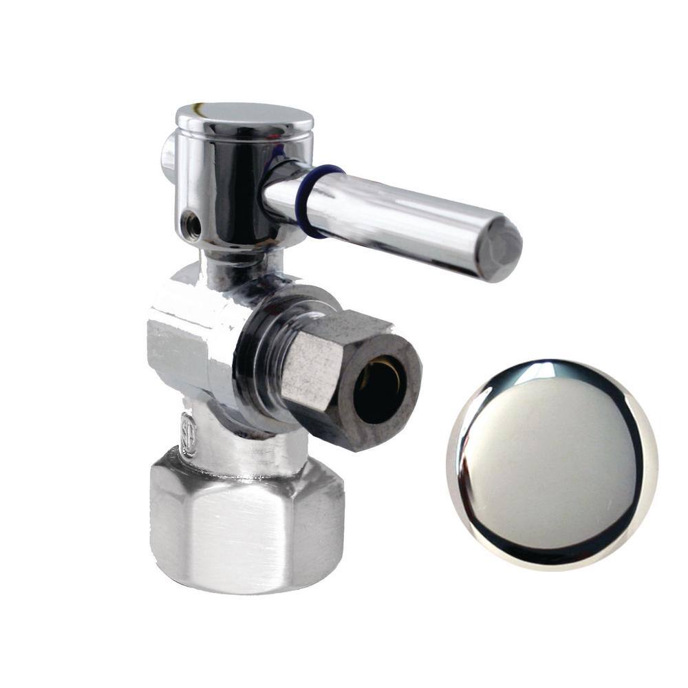 Westbrass 1/2 in. IPS x 3/8 in. O.D. Angle Stop with 1/4-Turn Lever ...