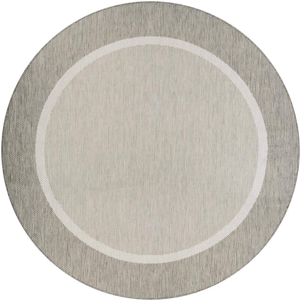Couristan Recife Stria Texture Ivory-Taupe 8 ft. x 8 ft. Flatwoven ...