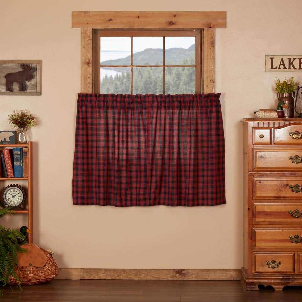 VHC BRANDS Cumberland 36 in. W x 36 in. L Rustic Light Filtering Tier ...