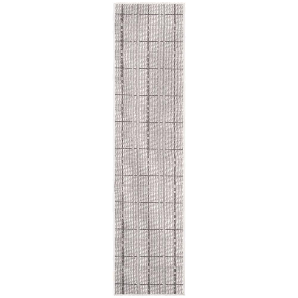 SAFAVIEH Bermuda Ivory/Gray 2 ft. x 10 ft. Machine Washable Latticework ...