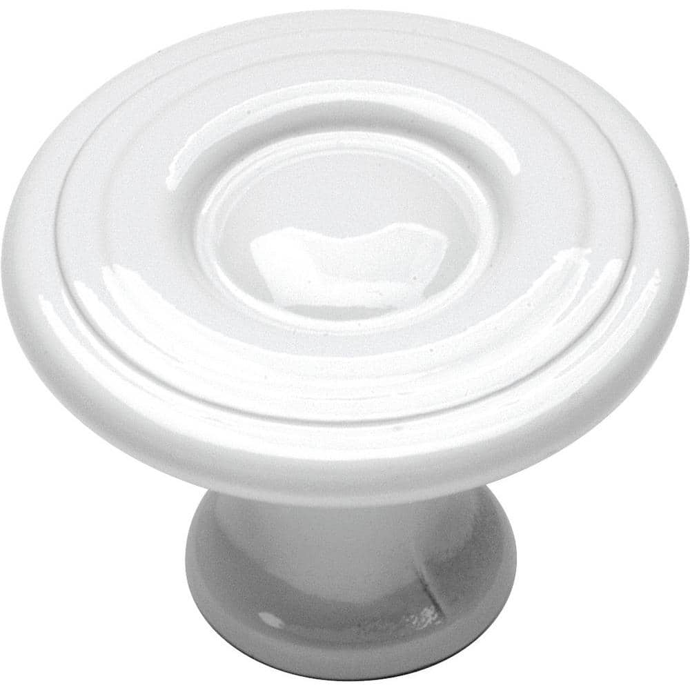 Hickory Hardware Conquest 1-1/8 in. White Cabinet Knob P14402-W - The ...