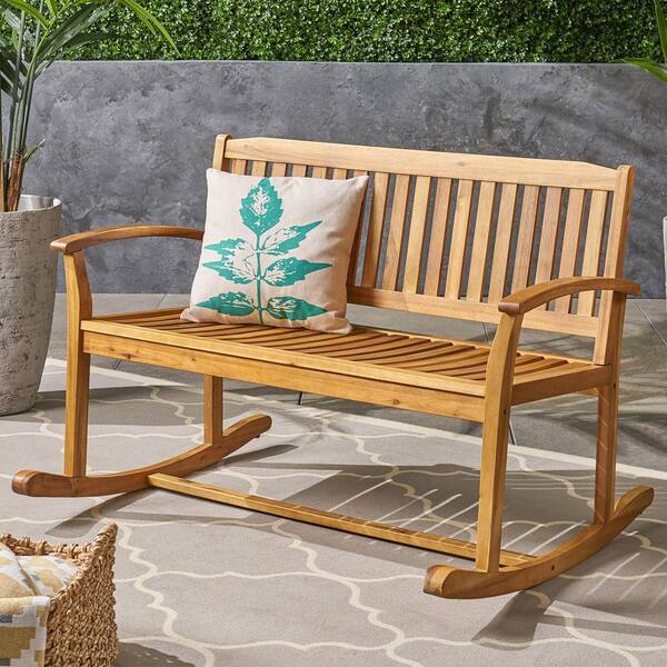 Coporesell Natural Wood Outdoor Rocking Chair CLSUPC09NT - The Home Depot