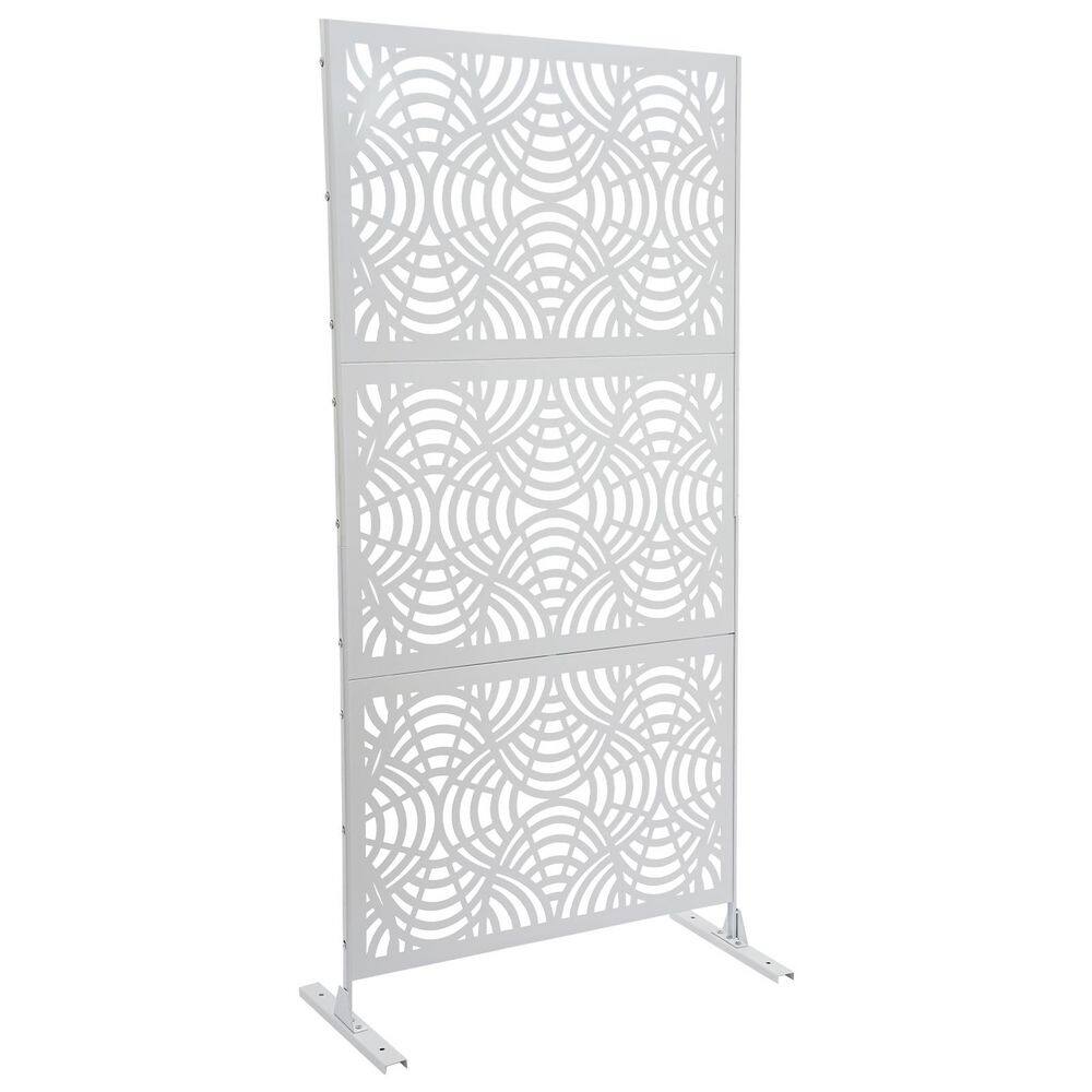 YIYIBYUS 6.2 ft. x 2.9 ft. White Steel Privacy Fence Screen Outdoor ...