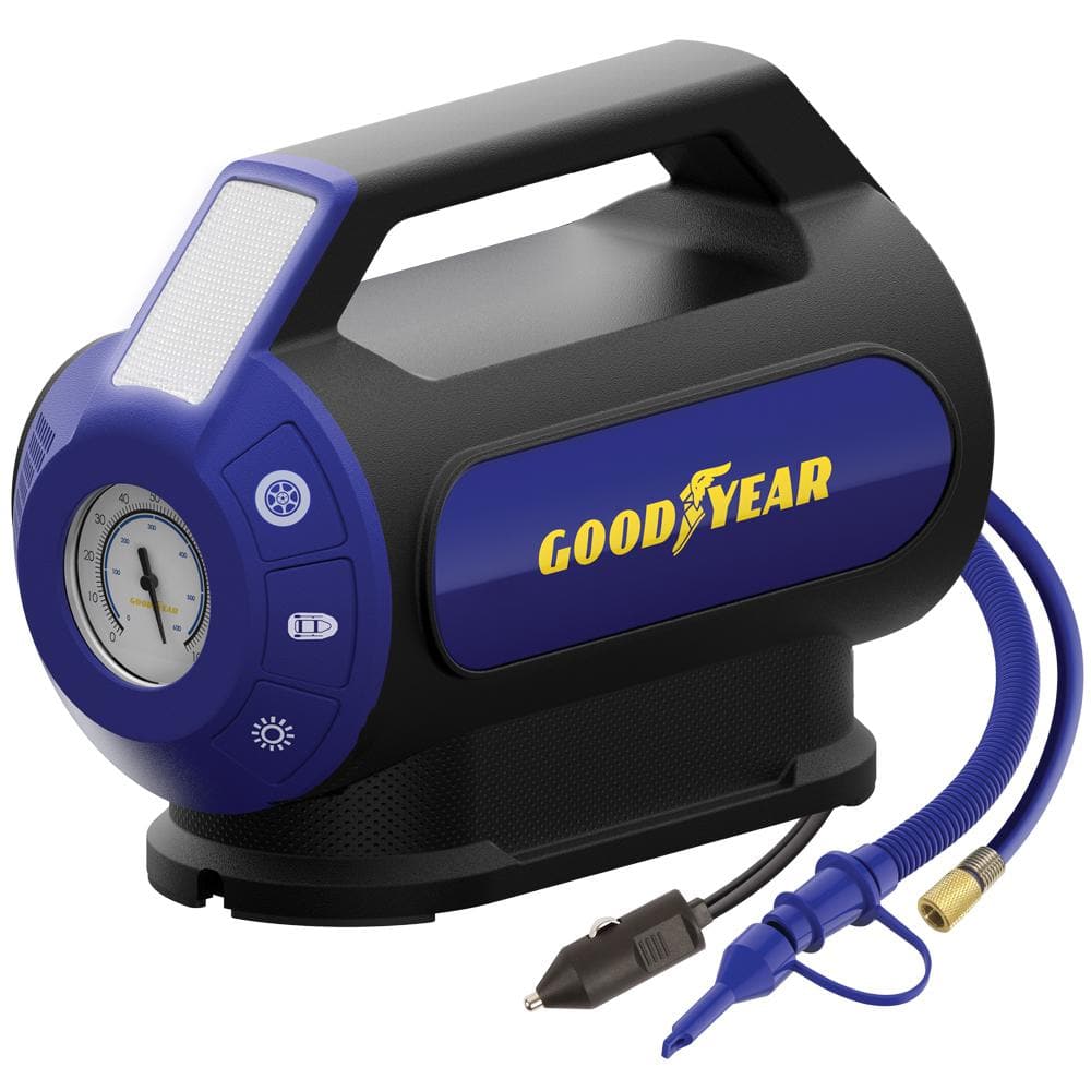 Goodyear Analog Dual Flow Tire Inflator and Air Compressor, 6-Minutes ...