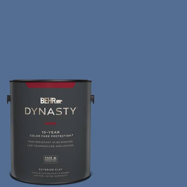 BEHR DYNASTY 1 gal. #M530-6 Charter Blue Flat Exterior Stain-Blocking ...