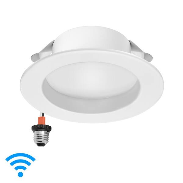 Maxxima 4 in. Smart WiFi LED Retrofit Downlight, 700 Lumens, Multi ...