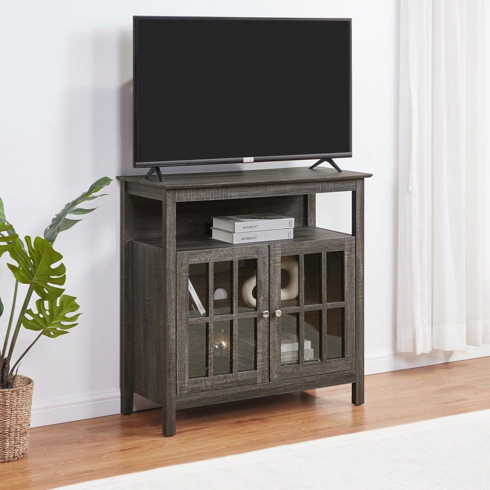 Convenience Concepts Big Sur 36 in. Weathered Grey Wood TV Stand Fits ...