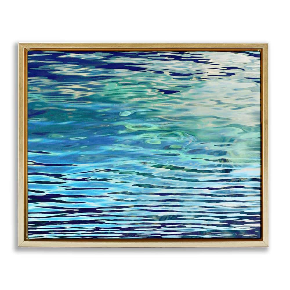 Stupell Industries Sunlit Sea Ripples by Michael Barrett Gold Floater ...
