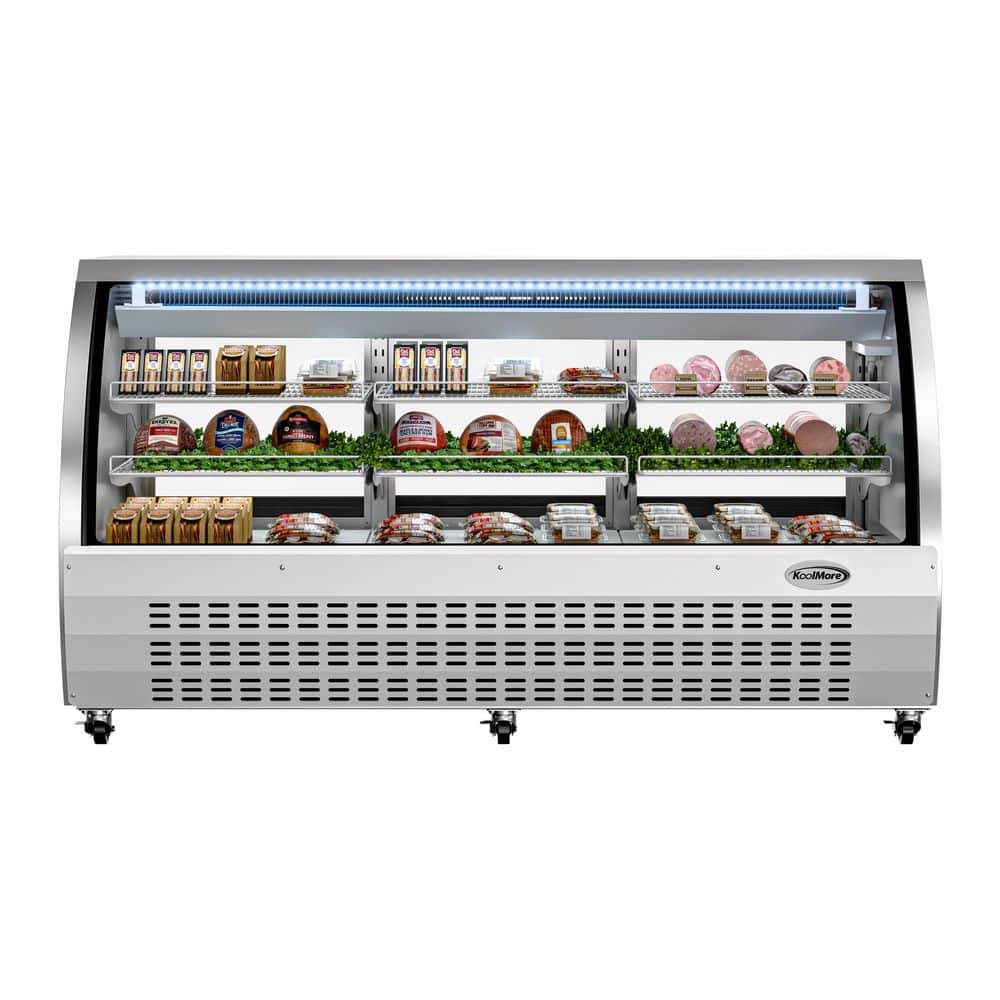 Koolmore 82 in. Stainless-Steel and Glass Deli Display Refrigerator ...