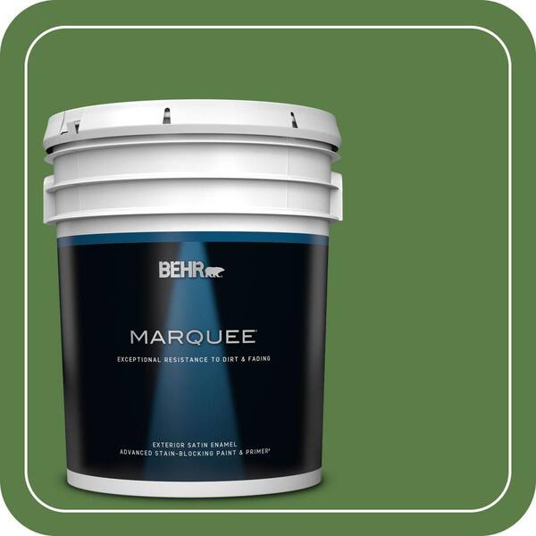 BEHR MARQUEE 5 gal. #S-H-430 Mossy Green Satin Enamel Exterior Paint ...