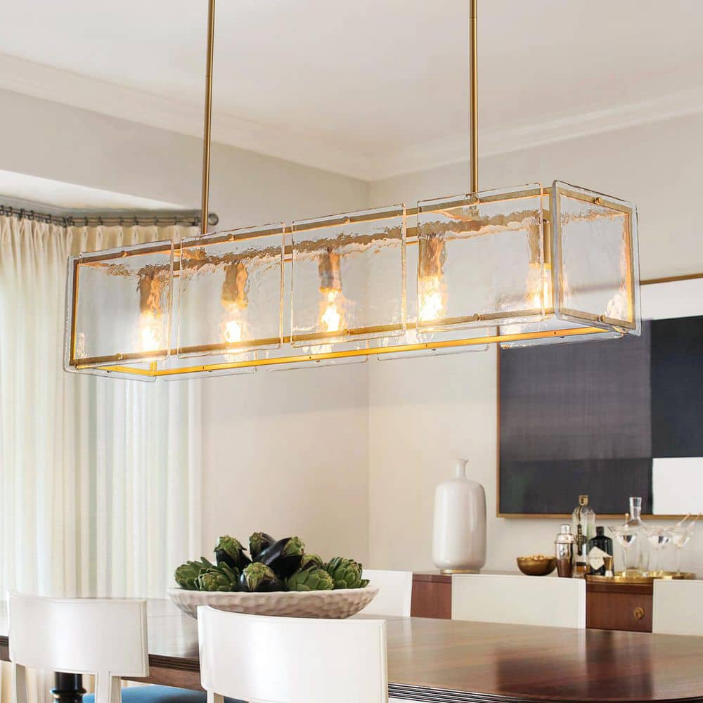 UPC 717504377674 - Dvorakova 39.37 in. 5-Light Modern Gold Rectangle ...