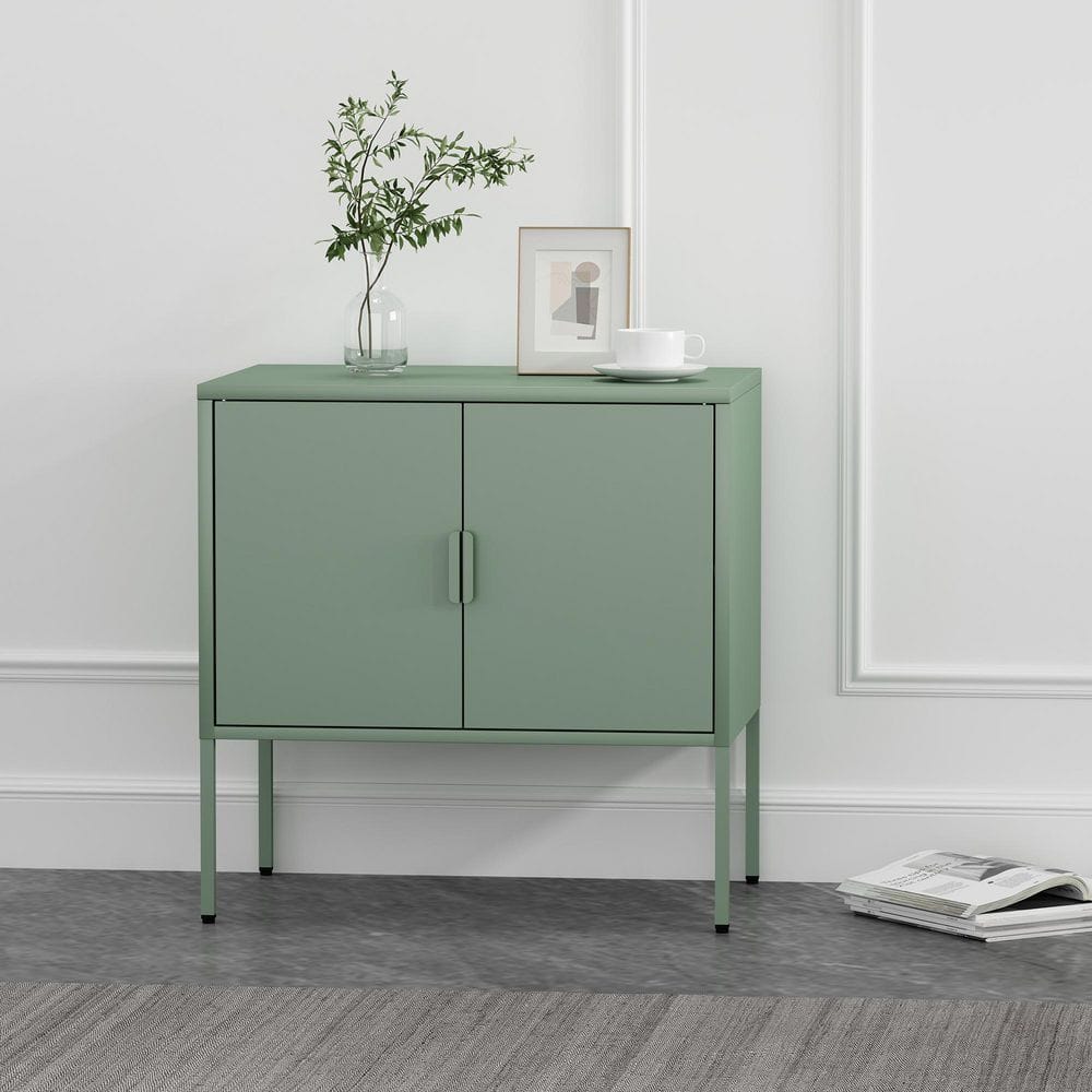 Manhattan Comfort Ava Green 24 in. H Modern Accent Cabinet with 2 Adjustable Shelves AF005-GR ...