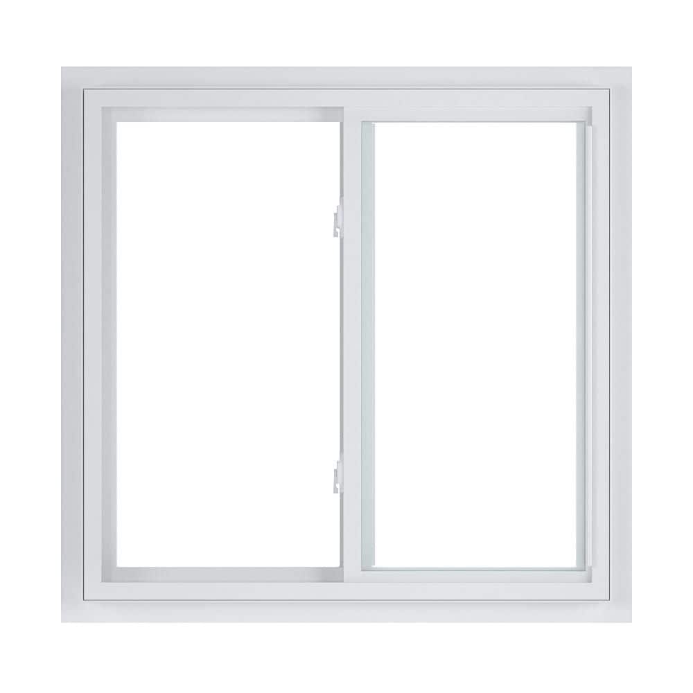 American Craftsman 36 in. x 35 in. 50 Series White Sliding Low-E Argon ...