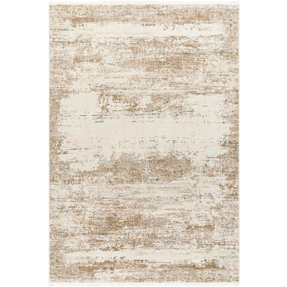 Livabliss Perugia Cream/Camel 5 ft. x 7 ft. Abstract Indoor Area Rug ...