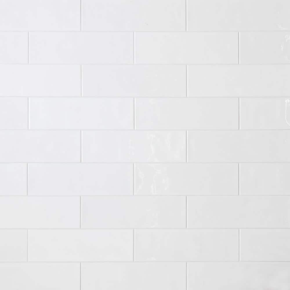 TILE CONNECTION Bedouin Subway Tile 3 5/8 in. x 11 3/4 in. White Gloss ...