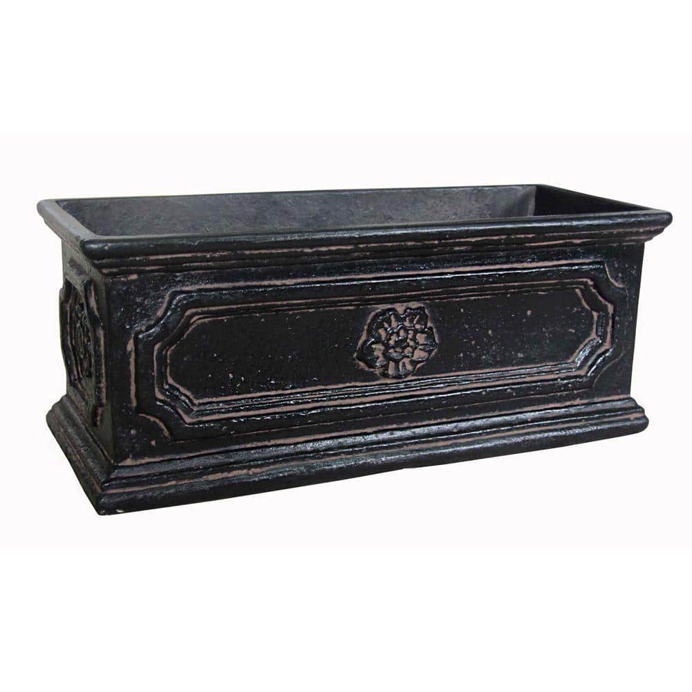 MPG 20 in. x 8 in. Aged Charcoal Stone Window Boxes & Troughs PS6848AC ...