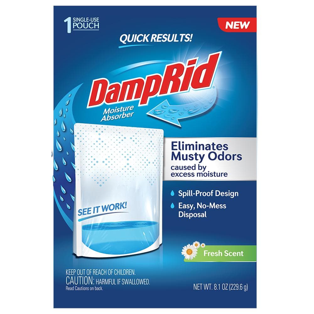 DampRid 8.1 oz, Fresh Scent, Single Use Bag Moisture Absorber, Pack of ...