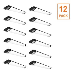 Commercial Electric 4 ft. Matte Black Woodgrain Gray End Caps 5250LM ...