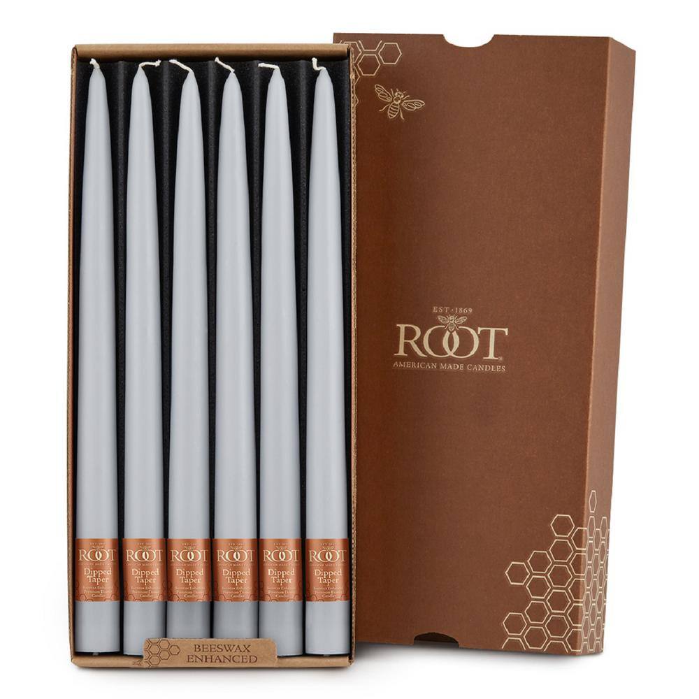 ROOT CANDLES 12 in. Dipped Taper Platinum Dinner Candle (Box of 12 ...