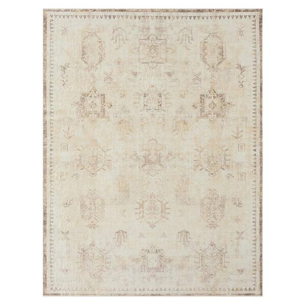 LR Home Melody Beige/Ivory 7 ft. 10 in. x 9 ft. 10 in. Contemporary ...
