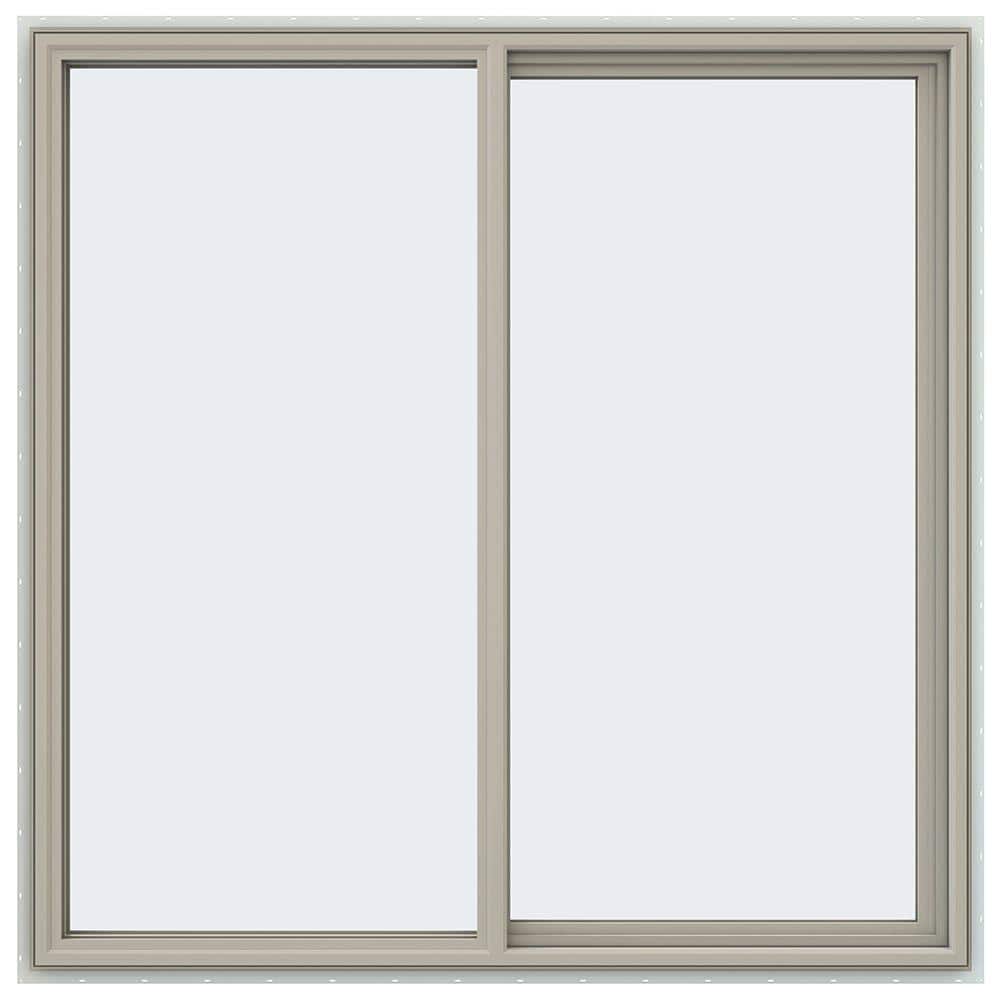 JELD-WEN 59.5 in. x 59.5 in. V-4500 Series Desert Sand Vinyl Right ...