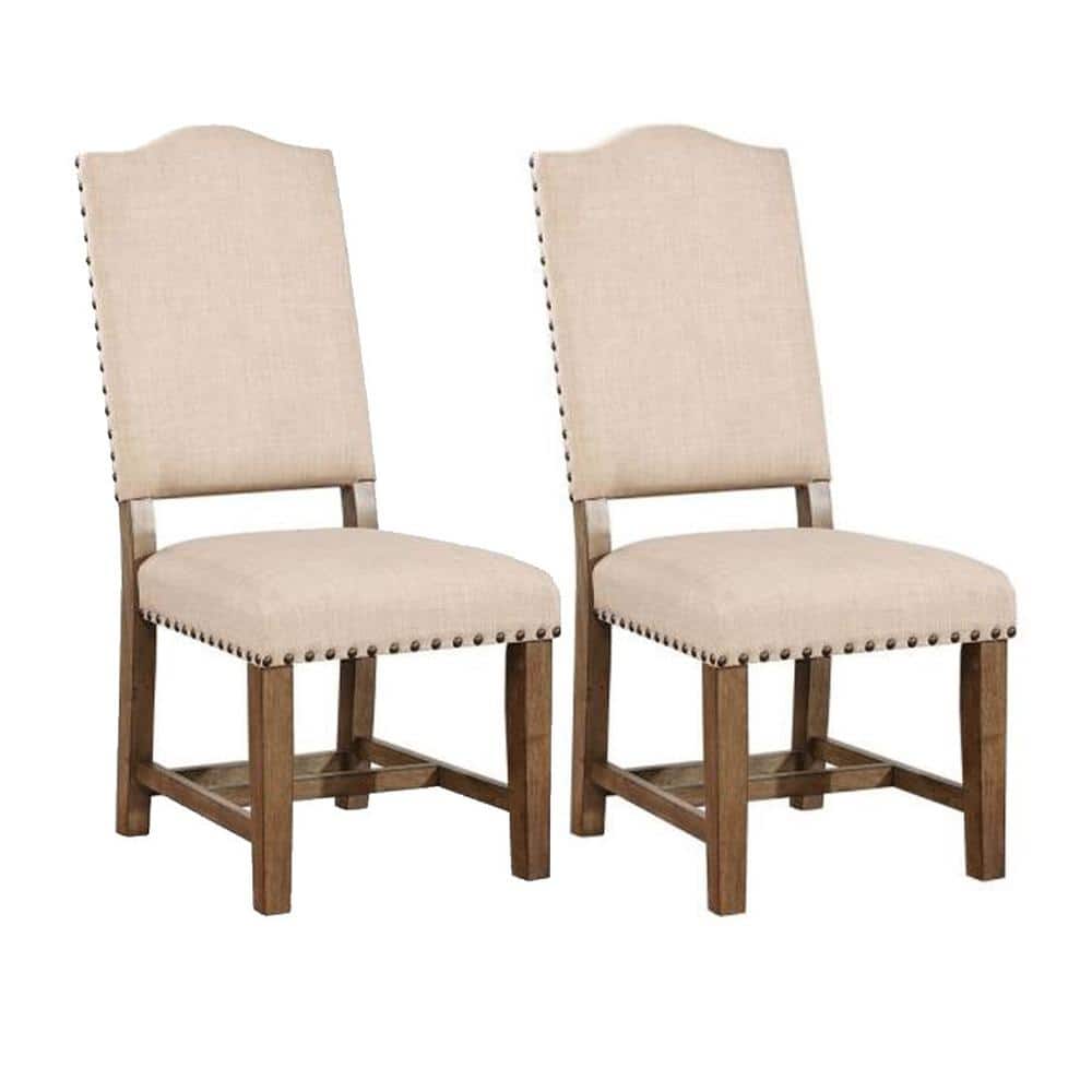 Adjo Light Oak/Ivory Fabric Side Chair Set of 2 AD8547SC-2PK - The Home ...