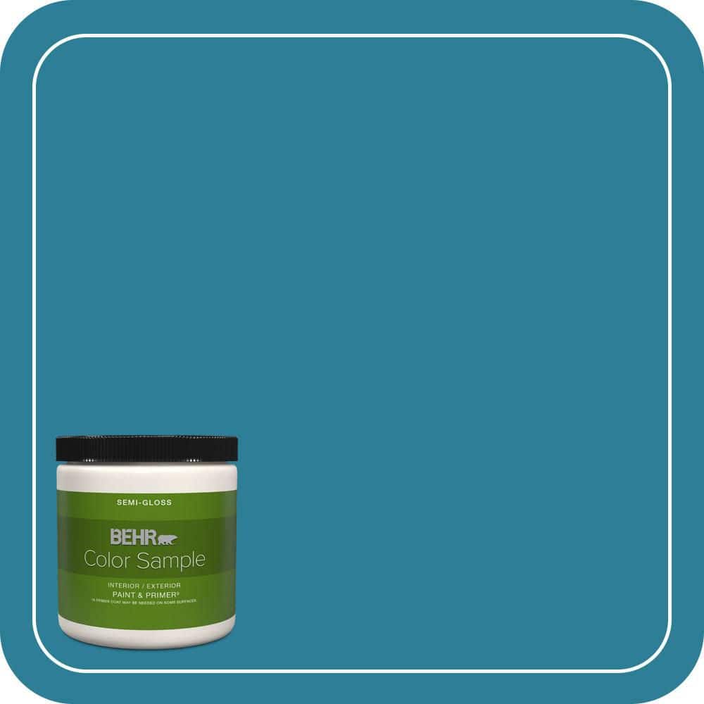 BEHR PREMIUM PLUS 8 oz. #M480-6 Valley of Glaciers Semi-Gloss Interior ...