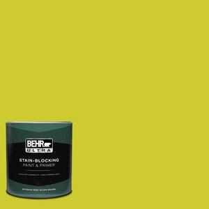 BEHR DYNASTY 8 oz. #S-G-400 Lime Pop Semi-Gloss Enamel Stain-Blocking ...