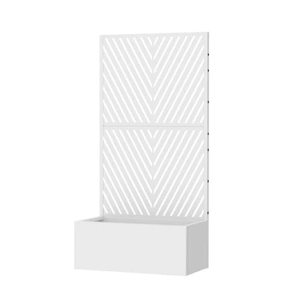 PexFix 59 in. H x 30 in. W White Metal Rectangle Individual Planter Box ...