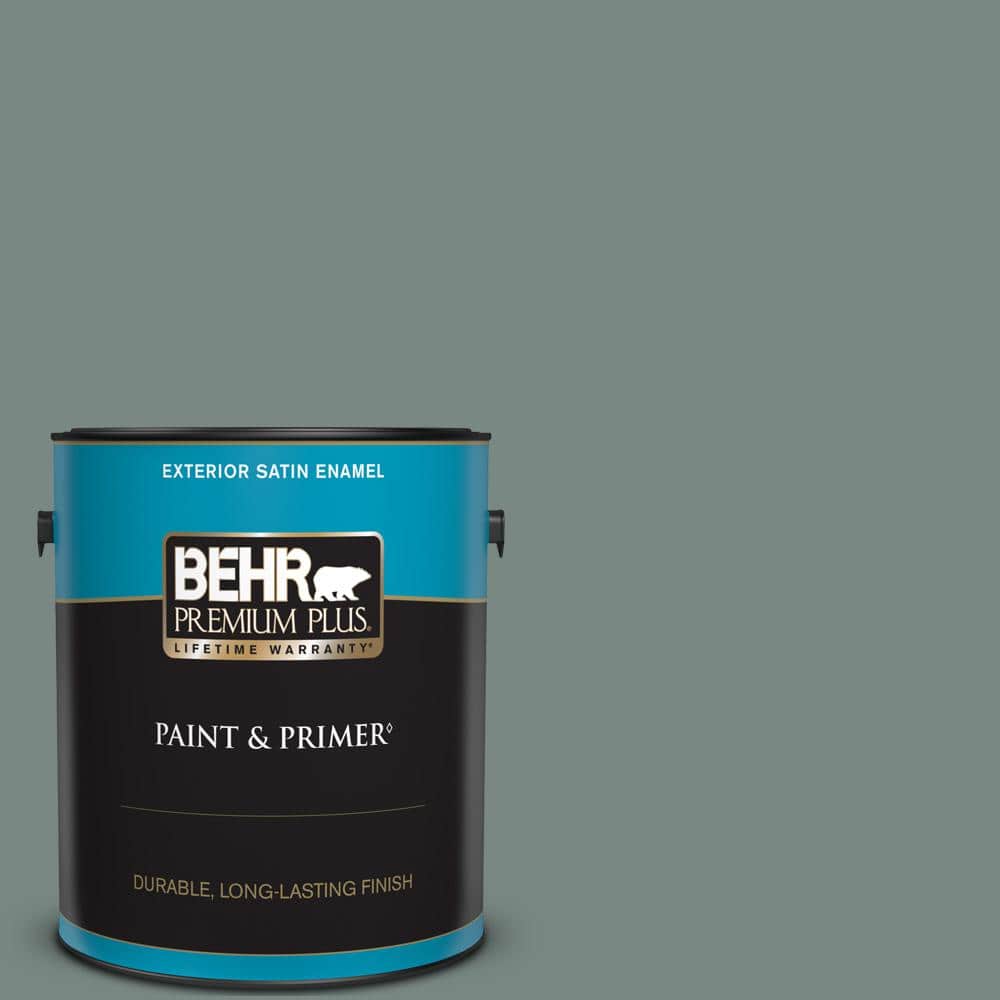 BEHR PREMIUM PLUS 1 gal. #PPU12-16 Juniper Ash Satin Enamel Exterior ...