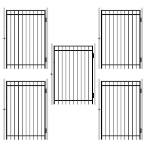 Fencer Wire 4 ft. x 4 ft. Flat Top Anti-Rust Metal Fence Gate ...