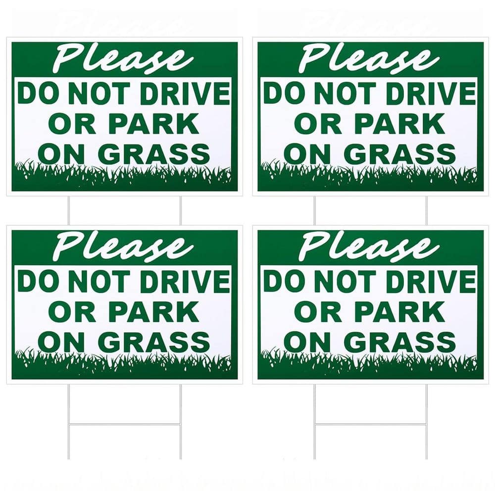 Phewnyzo 4-Pack 8 in. x 12 in. Waterproof Double-Sided No Parking on ...