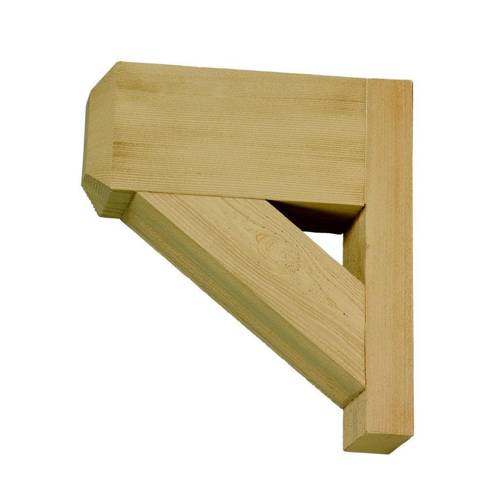 Fypon 14 in. x 16 in. x 3-1/2 in. Polyurethane Timber Bracket ...