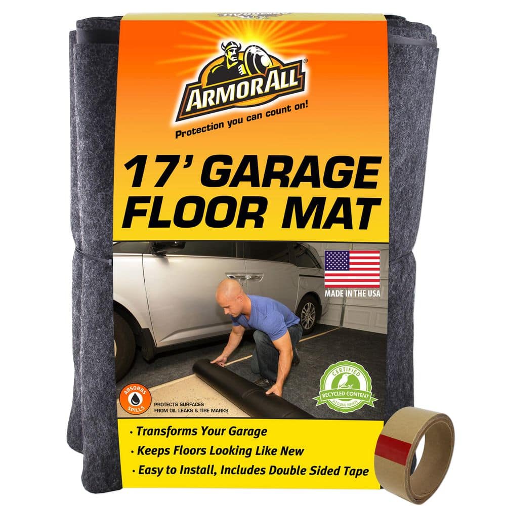 Armor All Garage Floor Mat 7 ft. 4 in. W x 17 ft. L Charcoal Commercial ...