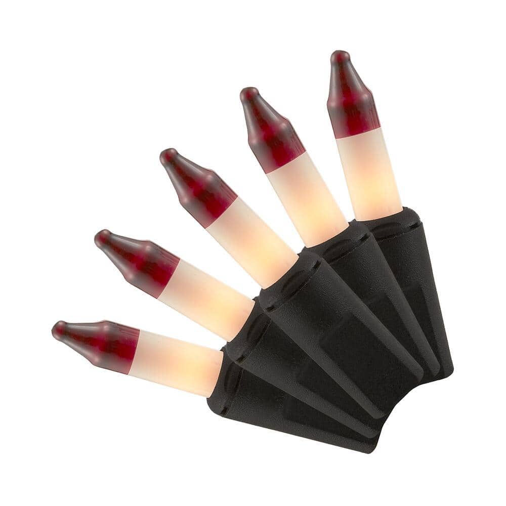 Home Accents Holiday 11.5 ft. 50-Light Mini Incandescent Red and White ...